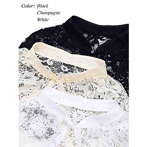 Campsis Pearl Wedding Appliques Shawls Lace Bridal Fringe Wraps Bridal Stoles Wraps for Women (White)