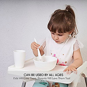 Wheat Straw Dinnerware Sets | Unbreakable Dinnerware Sets | Dishwasher Microwave Safe Dinnerware | Eco Friendly Non Breakable Dinnerware Sets | RV Outdoor Camping (White, Service for 4 (28 pcs))