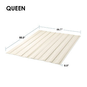 Mellow Fabric Covered Wood Slats, Bunkie Board Mattress Support, Box Spring or Bed Slat Replacement, Queen, Beige