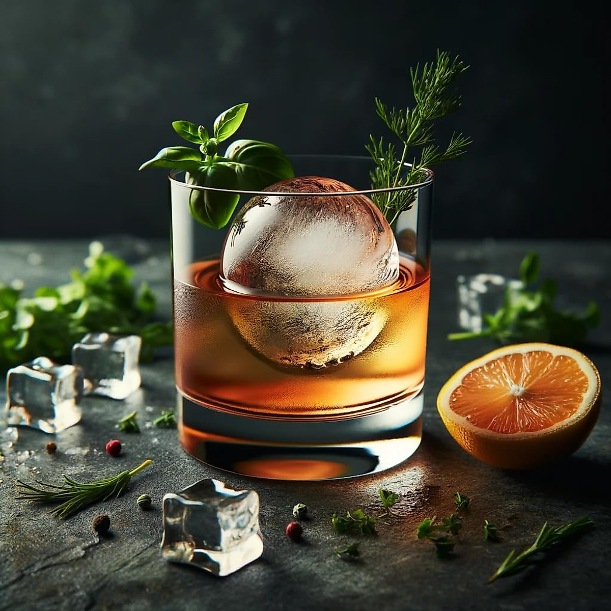 WIBIMEN Large Ice Cube Molds, Big Round Whiskey Ice Cube Trays for Freezer, Easy to Fill & Release, Whiskey Bourbon Cocktail(2.5In*8 Balls- Blue/2 Pack)