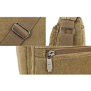 Canvas Shoulder Bag for Women and Men Messenger Handbags Cross Body Multi Zipper Pockets Bag