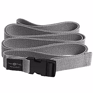 Hugger Mugger Quick-Release 10 ft. Yoga Strap - Gray - Super Strong Cotton, Easy to Attach and Release, Easily Adjustable