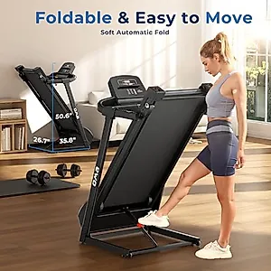 OMA Treadmills for Home Gym, 3.0HP 300lb Capacity, Foldable Treadmill with Incline Ajustable, Larger Deck Free 36 Preset Programs Walking Pad for Jogging Running Dog Treadmill, Model A…