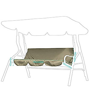 Patio Swing Cushion Cover, Courtyard Garden Swing Hammock 3‑Seat Cushion Cover Waterproof Swing Seat Cover Protection Cushion 150 x 50 x 10cm