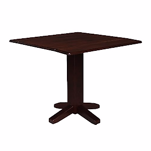 International Concepts Drop Leaf Dropleaf Table, Rich Mocha