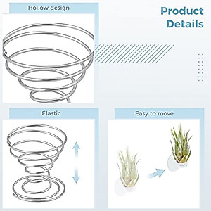 Homaisson 40 Packs Air Plant Stand Holders, Stainless Steel Plant Display Racks, Tillandsia Airplant Containers with Suction Cups, Stainless Steel Wire Stands