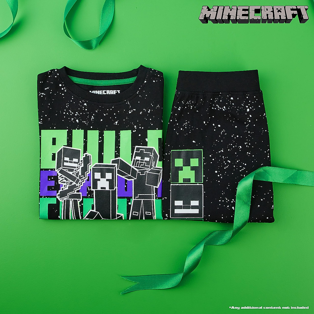 Minecraft Boys Pyjamas Set Lounge Wear Long Top or T-Shirt and Bottoms Teenagers Kids PJs 5-14 Years Gifts for Boys (Standard, 7-8 Years, Black)