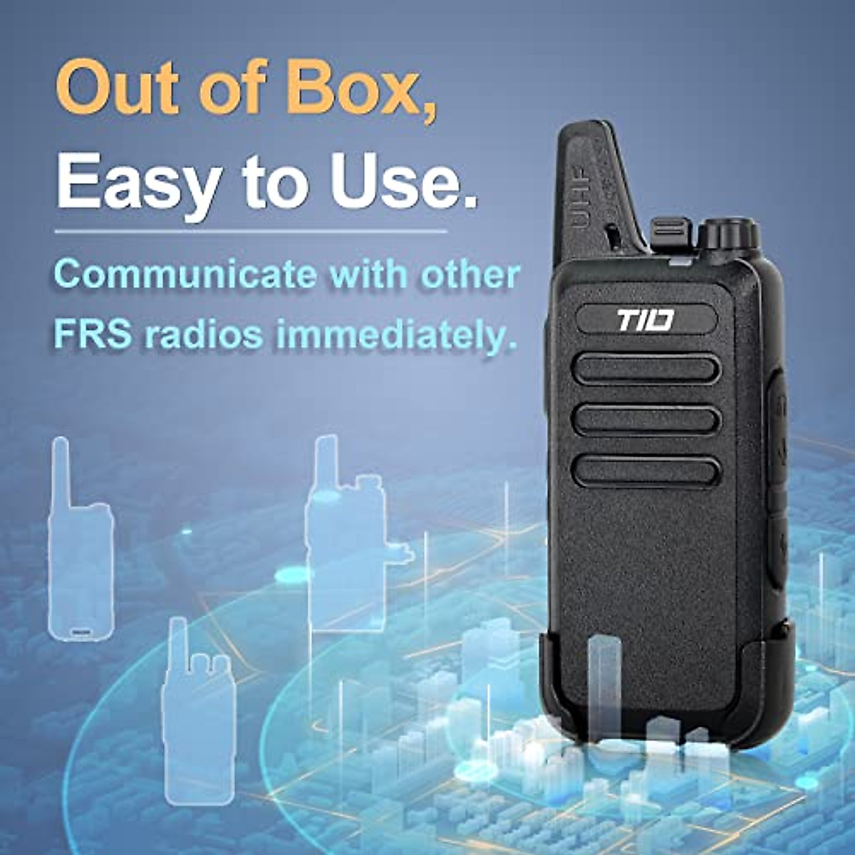 TIDRADIO TD-M8 2 Way Radio Walkie Talkies Rechargeable VOX License-Free Two Way Radio with Earpiece Walkie Talkies for Adults School Church Restaurant Business Office (10 Pack)