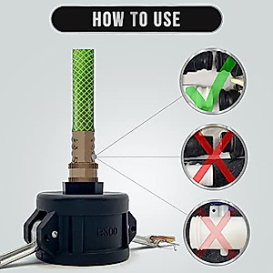 CAROPAK - 275-330 Gallon IBC Tank Adapter - IBC Tote Adapter for Garden Hose - 2 Inch Camlock Fittings to 3/4 Inch Male Garden Hose Thread - IBC Tote Fittings