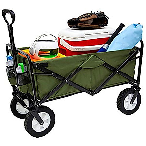 Mac Sports Folding Steel Frame Garden Utility Wagon Cart, Green (for Parts)