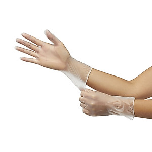 McKesson Vinyl Exam Gloves - Disposable, Powder-Free, Latex-Free - Clear Medical Gloves for Healthcare, Cleaning, Prep - XS, 100 Count, 1 Box