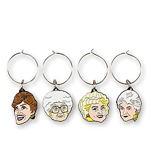 JUST FUNKY Golden Girls Wine Charms, Set of 4
