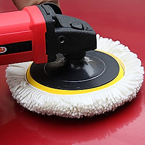 Fasmov 3 Pack Wool Polishing Pad 7" Wool Hook & Loop Grip Buffing Pad for Compound Cutting & Polishing