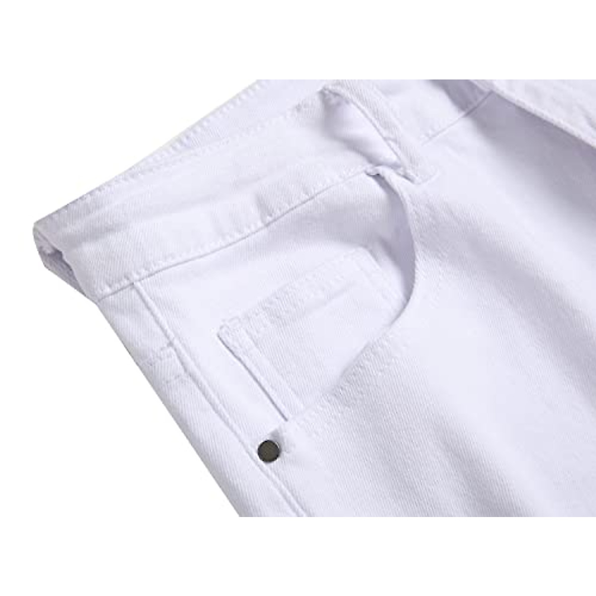 QIMYUM Mens Ripped Jeans, Distressed Destroyed Slim Fit Straight Leg Denim Pants (40, white7021)