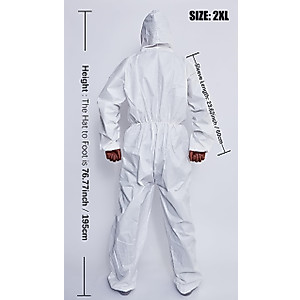 SYINE 3 Pack Large Disposable Protective Coverall Suit with Hood,Painters Coveralls,SF Material for Spray Painting Cleaning Work
