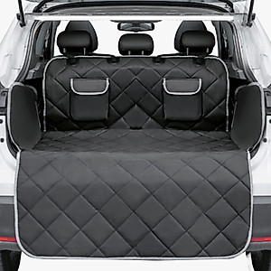 Nobleza Cargo Liner for Dogs, Nonslip Waterproof Dog Car Cover for SUV with Bumper Flaps and Storage Pockets, Universal Washable Pet Cargo Trunk Liner Protector for Safety, 40.5" W x 72.5" L