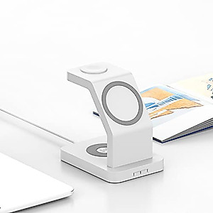 3 in 1 Mag-Safe Wireless Charging Station,Magnetic 18W Fast Charger Stand for Apple iPhone 14/13/12,14/13/12Pro,14/13/12Pro Max,Mini,AirPods 2/pro,iWatch 8/se/7/6/5/4/3(Qc3.0 Adapter Included)