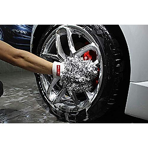 Maxshine Mixed Color White & Black Microfiber Wash Mitt for Car Detailing, Home Window Cleaning