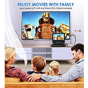 WONNIE 9.5" Portable DVD Player for Kids, Car Headrest Video Players with 7.5" Swivel Screen, 5-Hours Rechargeable Battery, Regions Free, AV in/Out, Support USB/SD Card/Sync TV