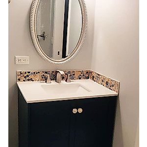 Blujellyfish Glazed Blue Mosaic Ceramic Pebble Porcelain Tile Swimming Pool Bath Shower Wall Flooring Tile TSTGPT001 (5 Square Feet)