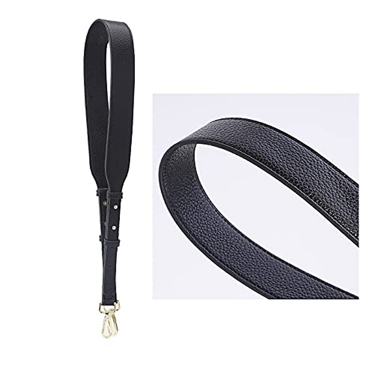 Wide Adjustable Purse Strap Replacement Crossbody Handbag Stripe Adjustable Leather Crossbody Straps Replacement - Width 1.5“, Length 28”-49” (Black B)
