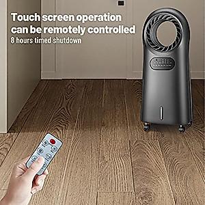 Evaporative Air Cooler, 3-IN-1 Portable Air Conditioner for Room Personal Bladeless Fan/AC Cooling & Humidification, 3 Wind Speeds, 3 Modes, 360° Oscillation, 1-8H Timer, Color night light,Tower Fan For Home Office (Black)