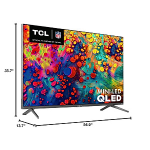 TCL 65-inch 6-Series 4K UHD Dolby Vision HDR QLED Roku Smart TV - 65R635, 2021 Model