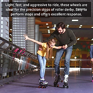 TOBWOLF 8 Pack 58mm x 39mm, 95A, Indoor Quad Roller Skate Wheels for Roller Derby Speed Skating, Artistic, Jam, Rink & Rhythm Skates, PU Wear-Resistant Wheels Double-Row Roller Skates Accessories