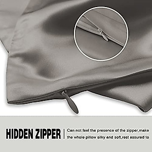 Silk Pillowcase for Hair and Skin,Soft,Breathable and Sliky 100% Standard Size Pillow Cases Set of 2,Both Sides Natural Mulberry Silk Pillowcases with Hidden Zipper(Standard Size 20"X 26",2pcs)