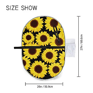 Sunflower Baby Changing Pad, Portable Diaper Changing Pad, Diaper Bag Mat, Foldable Travel Changing Station | Stroller Strap,Side Pocket for Wipes Diaper