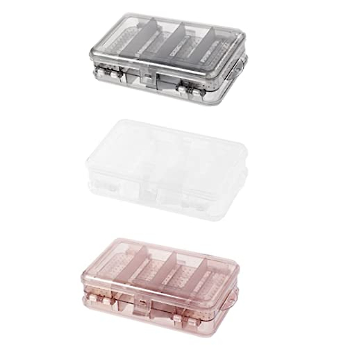 AEIOFU Jewelry Organizer Box Clear Plastic Dividers Crafts Storage Tool Transparent Brown Grids Storage Box Plastic Jewelry Box Nail Art Storage Box.