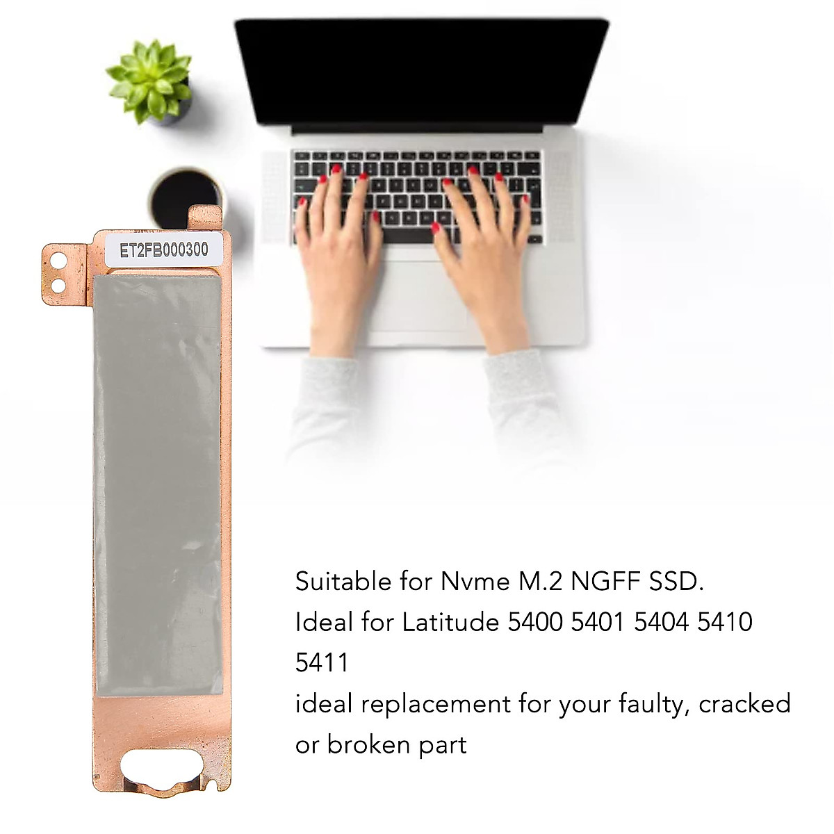 SSD Cooler Cover for Nvme M.2 NGFF SSD, Solid State Drive Cooler Cover, Made of Rugged Aluminum Alloy for 5400 5401 5404 5410 5411 Model