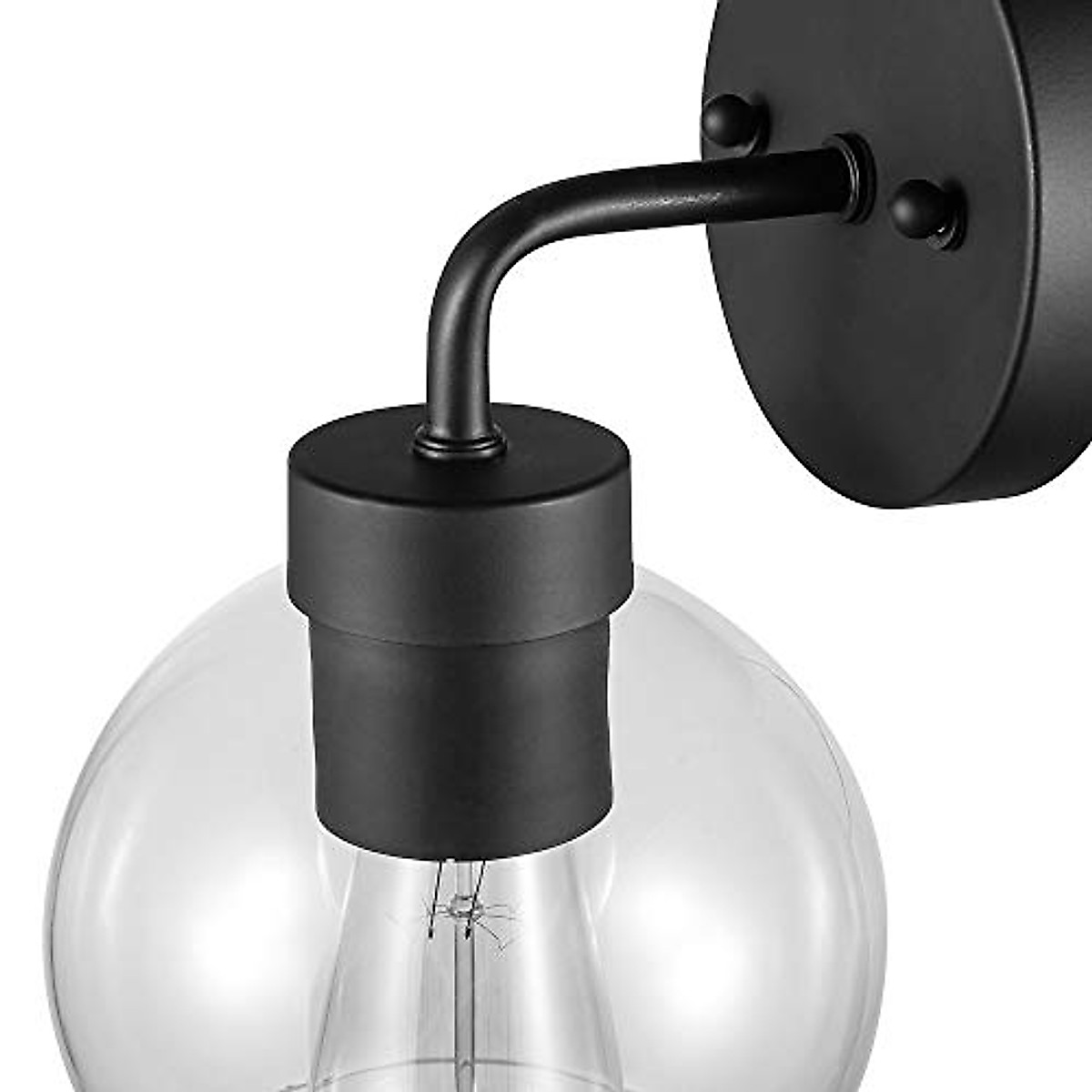 Globe Electric 44431 Bangor 1-Light Outdoor Wall Sconce, Matte Black, Clear Glass Shade