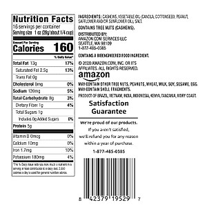 Amazon Brand - Happy Belly Cashews, Roasted & Salted, 16 ounce