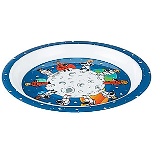 Colorfull Plates 3 Piece Kids Dinnerware Set, Space Themed, BPA-Free Melamine, Multicolor, Toddler Feeding Set