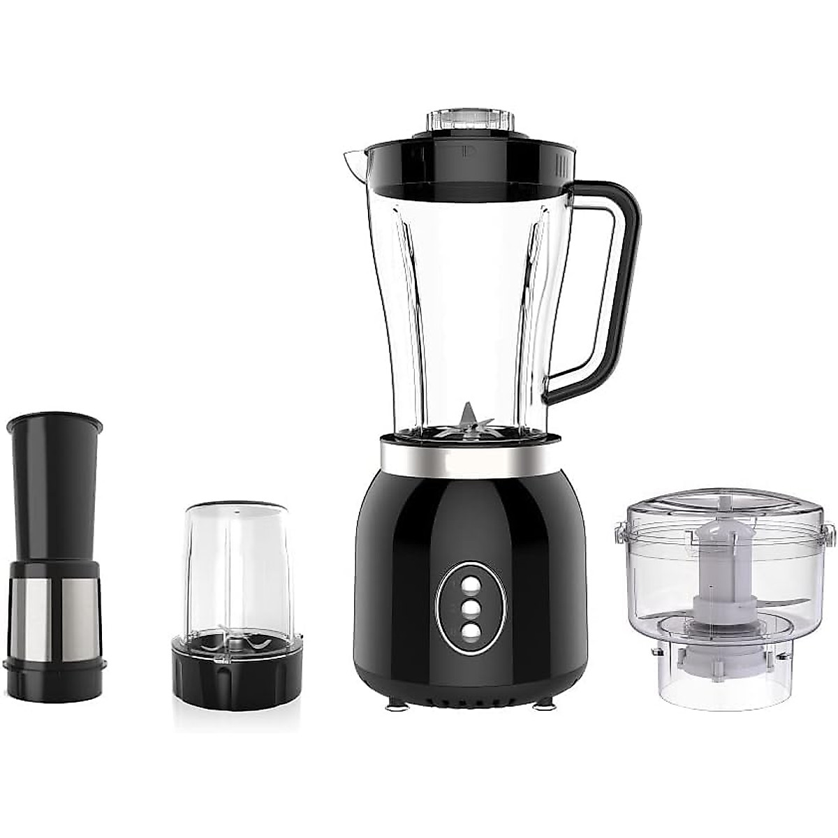 600W 4-in-1 Multifunctional Food Processor,Countertop Smoothies Blenders,Coffee Grinder,Meat Grinder,Baby Food Maker,Mixer Grinder for Meat,Vegetables,Fruits,Beans,Ice Crusher with 6 Blades 61OZ 1.8L