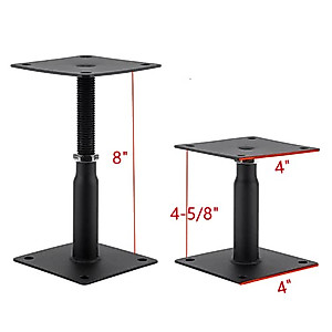 BGTLGIO Adjustable Support Jack for The Floor,Post Floor Joist Jacks,Mini Screw Jack,RV Step Stabilizer Set-Post 4-5/8" to 8" Black(2PACK)