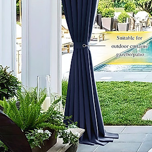 NICETOWN Strong Magnetic Curtain Tiebacks-Curtain Tiebacks for Wall No Screws Perfect of Curtains (Navy Blue, 18.5 X 4 Inches, Set of 4)