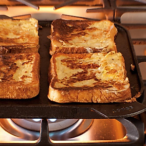 Lodge LSRG3 Cast Iron Single-Burner Reversible Grill/Griddle, 10.5-inch