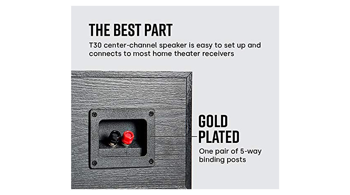 Polk Audio T30 Home Theater Center Channel Speaker - Deep Bass & Clear ...