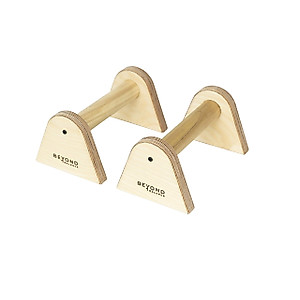Beyond Balance Wood Parallettes Push-up Bar Dip Station | Handstands Planche Push-ups L-sits Dips Acrobatics (Small)