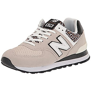 New Balance Women's 574 V2 Animal Print Sneaker, Grey/Black, 12