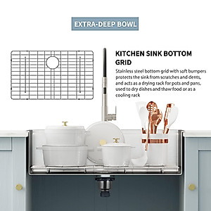 Hausinluck 33 x 22 inch Drop-in Kitchen Sink, Stainless Steel Drop-in Workstation Kitchen Sink 18 Gauge Handmade Modern Topmount Single Bowl Kitchen Sink with Ledge and Accessories (Pack of 5)