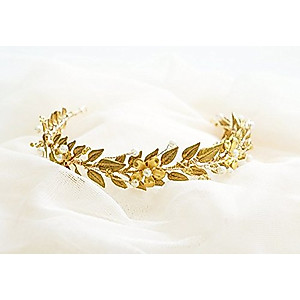 DECORA 36 Yards Artificial Gold Leaf Ribbon Trim for Wreath Making and Christmas Gift Wrapping Wedding Decoration