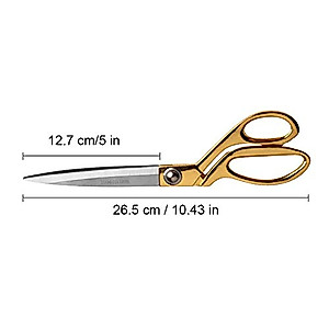 Jasni Liu Tailor Scissors Professional 10.5" Gold Stainless Steel Professional Shears Heavy Duty