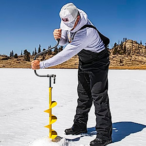 Jiffy Hand Auger, Flip-Down, Extendable, 8-Inch, Steel, Yellow, J4658