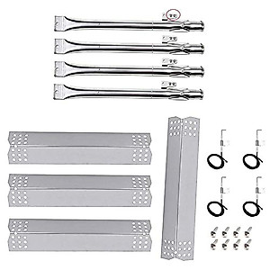 Grill Repair Kit for Nexgrill 720-0830H, 720-0783E, Kenmore 720-0830A, 122.33492410 Replacement Parts, Stainless Steel Burner Tubes, Heat Plates and Igniter Electrodes for BHG Grill 720-0783H, 4 Pack