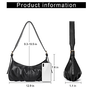 CLUCI Shoulder Bag,Purses for Women Dumpling Small Hobo Bags Vegan Leather Ladies Clutch with Adjustable Strap