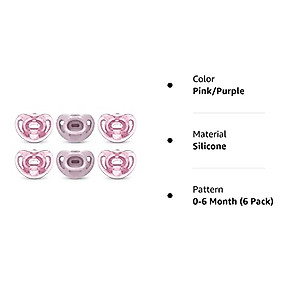 NUK Comfy Pacifiers, 0-6 Months, 6 Pack