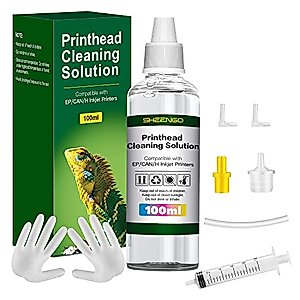 SHEENGO Universal Printer Cleaning Kit | Printhead Cleaning Kit for HP Canon Brother Inkjet Printers 8600 8610 ET-2650 WF-2650 WF-2750 WF-7710 WF-7720 ect, High Efficiency Premium Syringe, 100ML